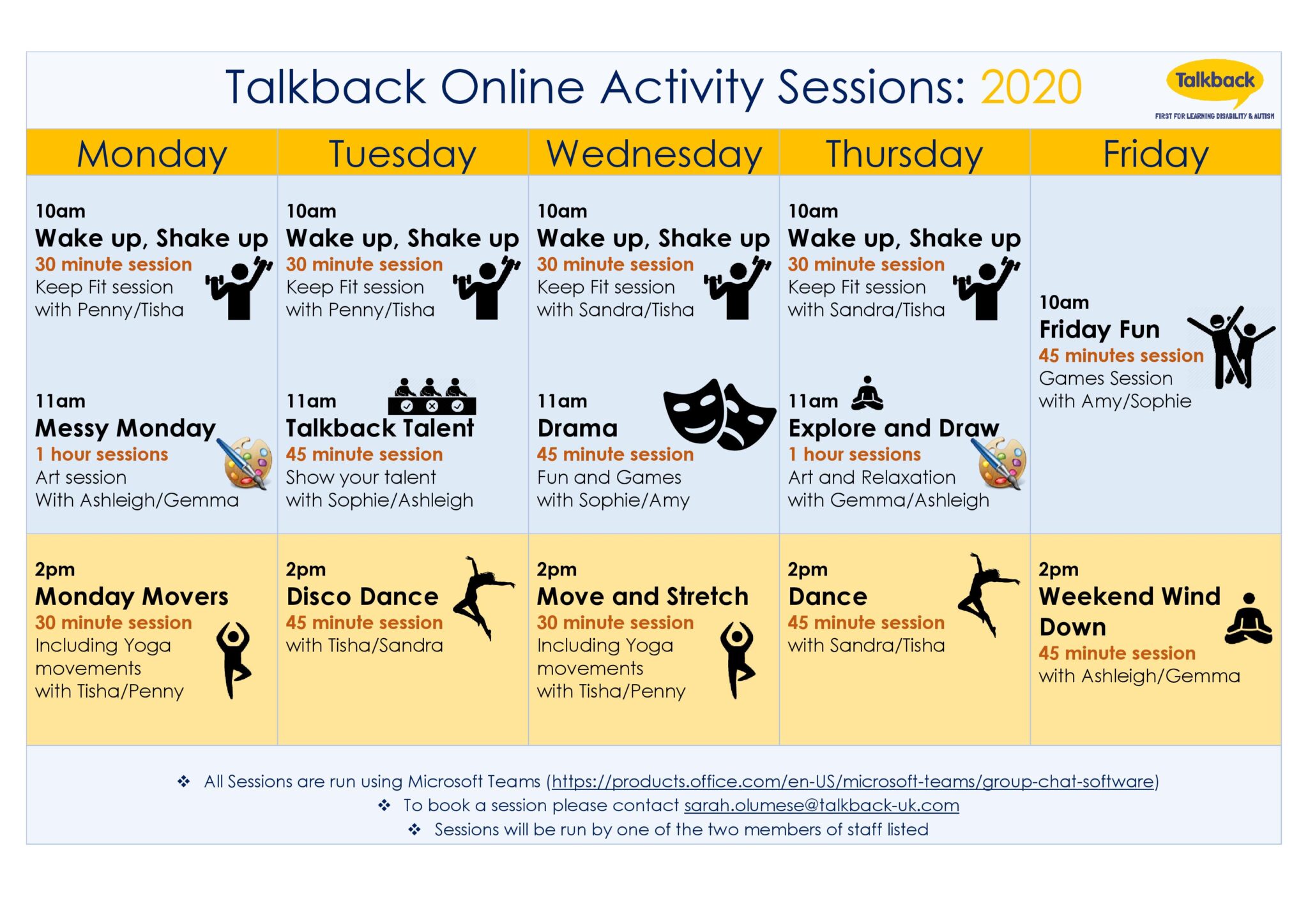 Online Activity Sessions - Talkback