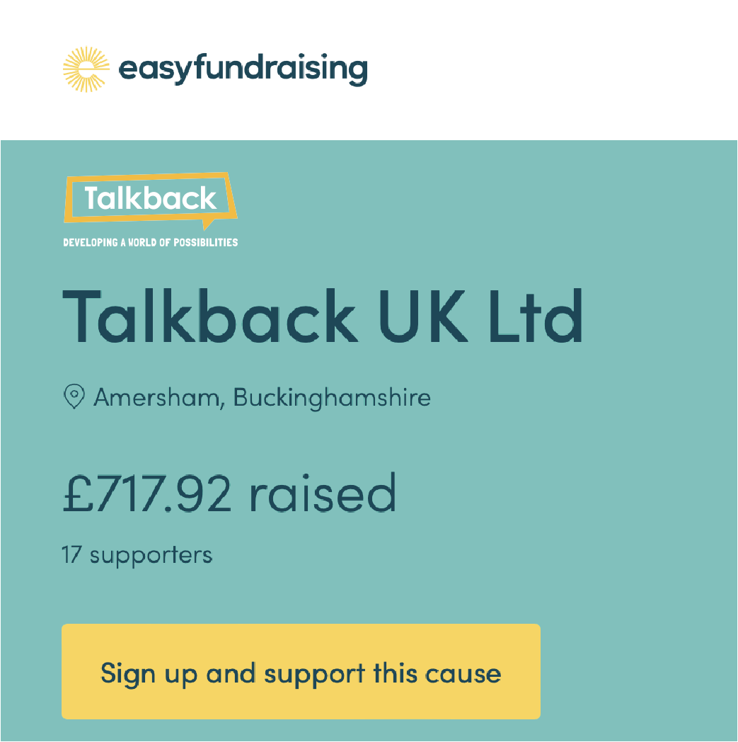 Shop online and help raise money for Talkback - Talkback